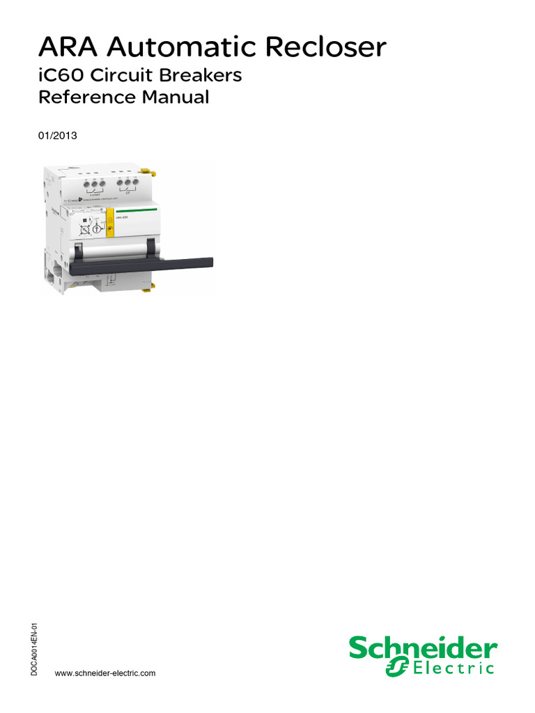 ARA Automatic Recloser: Ic60 Circuit Breakers Reference Manual | PDF | Power Supply ...