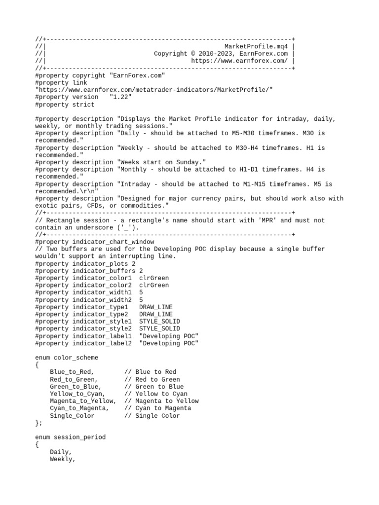 MarketProfile mq4 | PDF | Parameter (Computer Programming) | Computer Programming