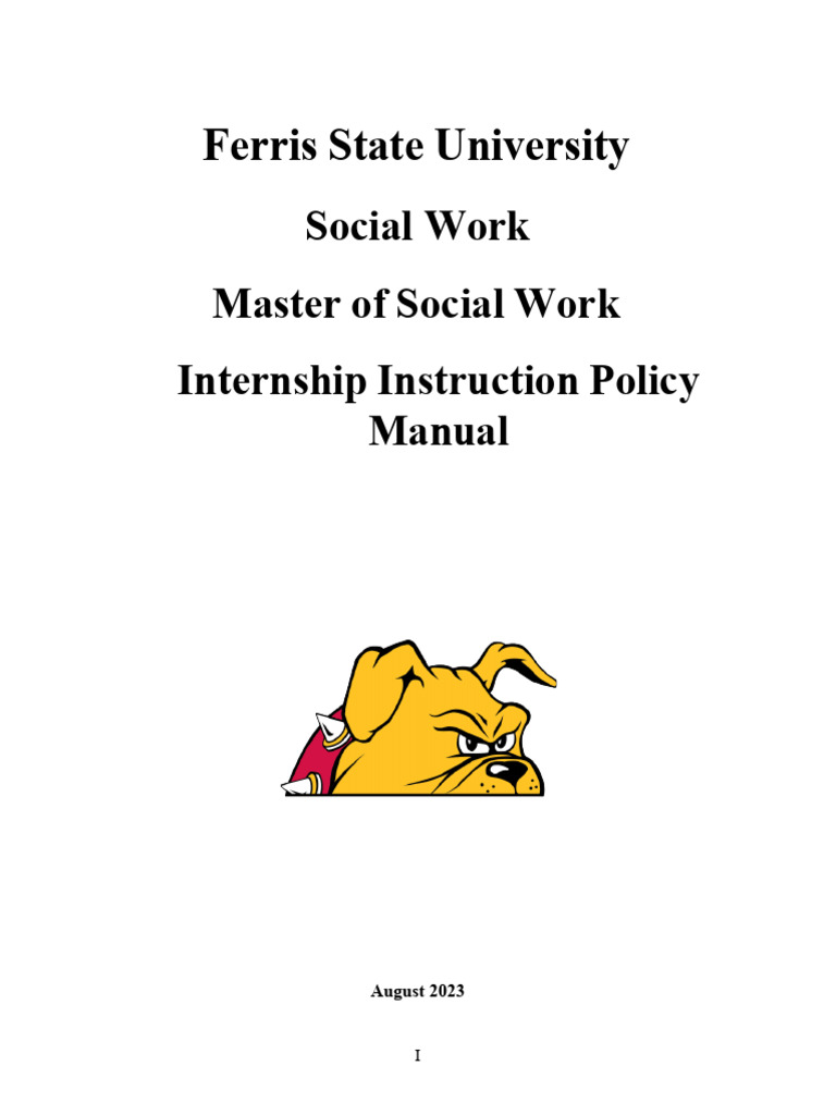 Arts Sciences Education Master Social Work Internship Manual 20230808 ...