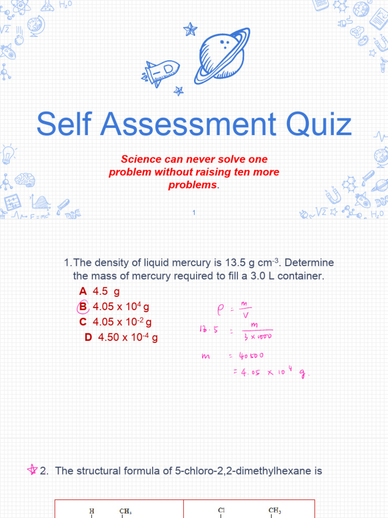 Self Assessment Quiz | PDF | Chemical Bond | Gases