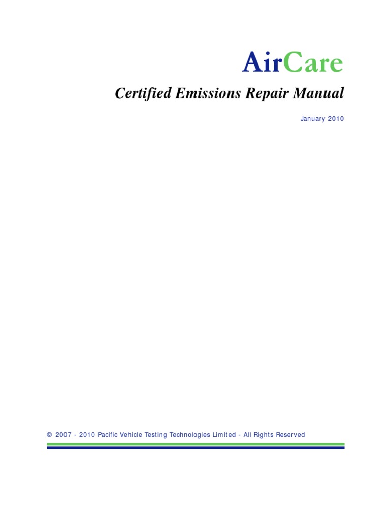 AirCare Repair Manual | PDF | Air Pollution | Ozone