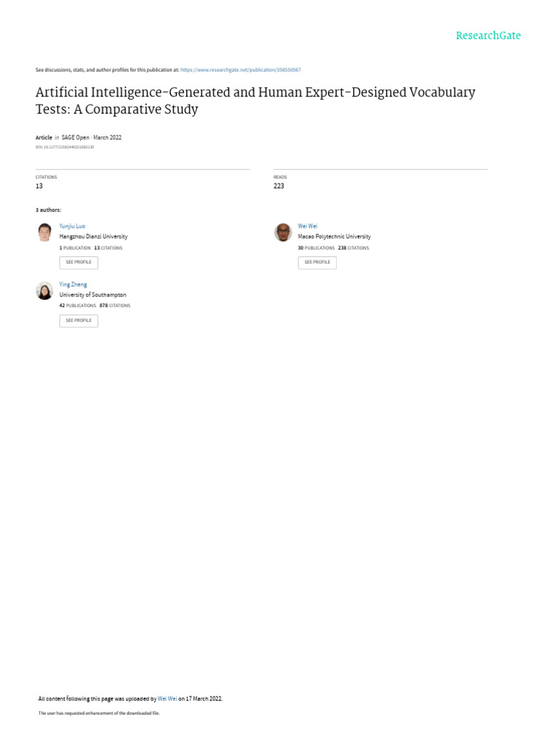 Artificial Intelligence-Generated and Human Expert-Designed Vocabulary ...