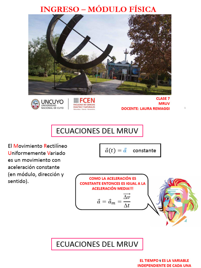Clase Mruv | PDF | Aceleración | Velocidad
