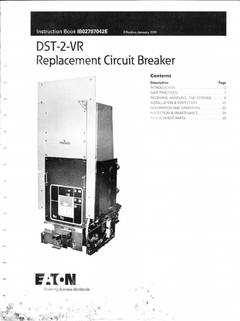 I.B. 02707042E DST-2-VR Replacement Circuit Breaker | PDF | Electronics ...