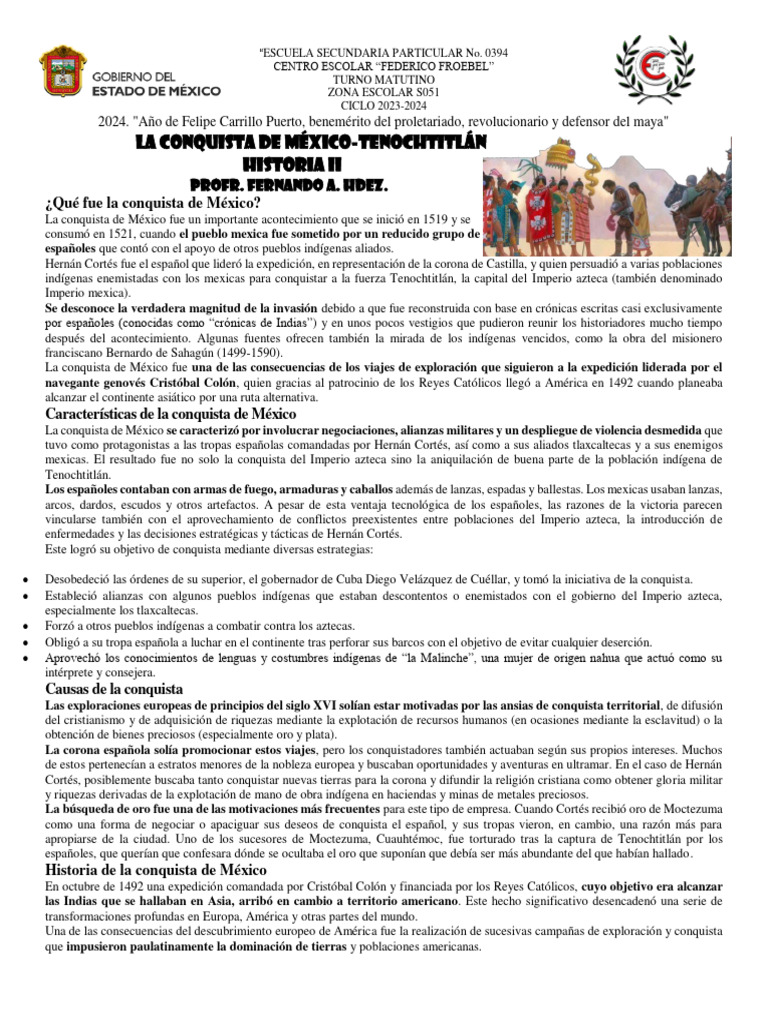 Conquista de México: Claves y Consecuencias | PDF | Hernán Cortés ...