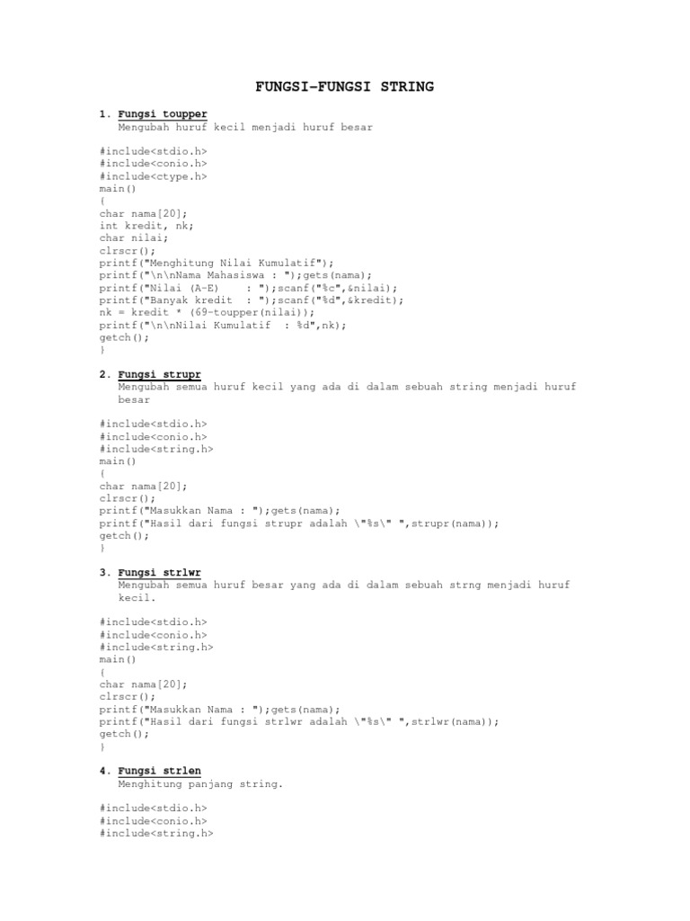 Fungsi strcpy dalam Pemrograman C | PDF | Komputer