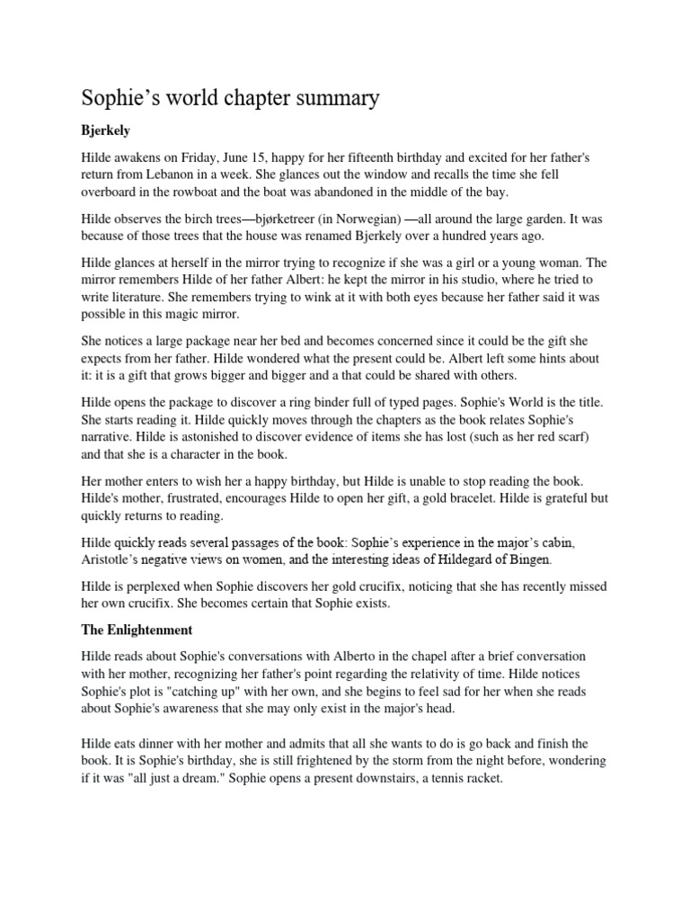 Sophie's World Chapter Summary1 | PDF | Age Of Enlightenment | Reason