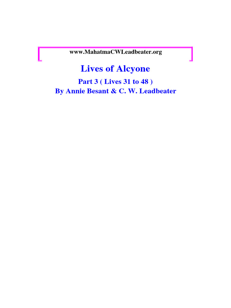 Lives of Alcyone-3-AB CWL | PDF