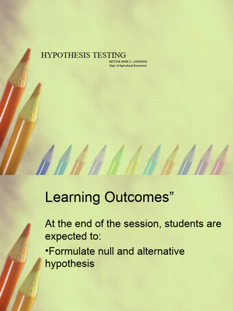 Hypothesis Testing | Download Free PDF | Analysis Of Variance | Variance Hypothesis Testing | Download Free PDF | Analysis Of Variance | Variance
