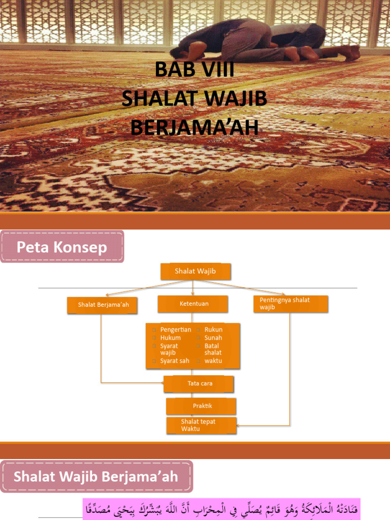 PAI Kelas 7 BAB VIII - SHALAT WAJIB BERJAMA'AH | PDF