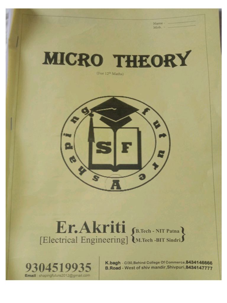 Micro Theory..? | PDF