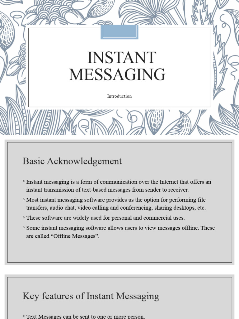 Instant Messaging | PDF | Computers