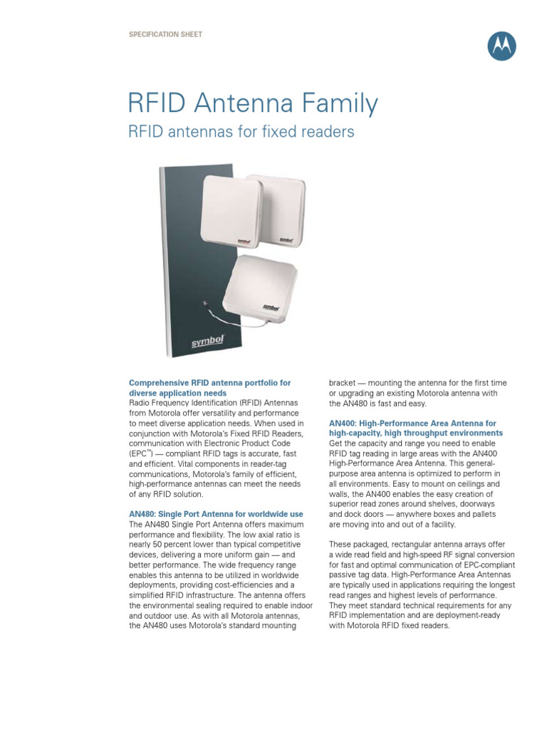 RFID Antenna Family: RFID Antennas For Fixed Readers | PDF | Radio ...