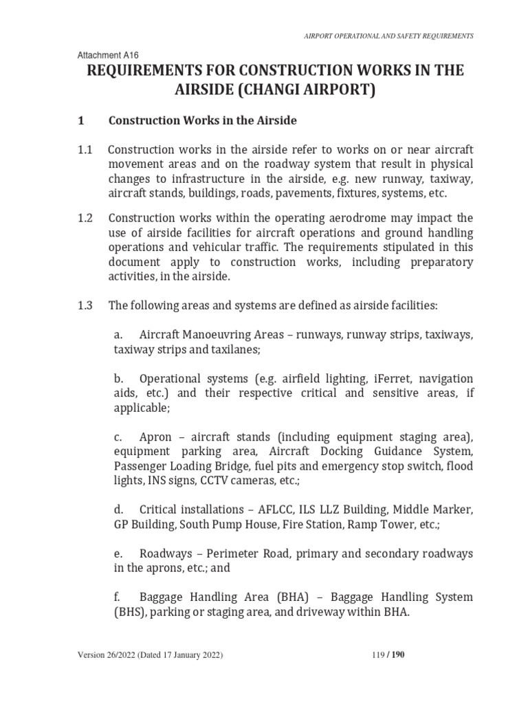 Requirements For Construction Works in The Airside | PDF