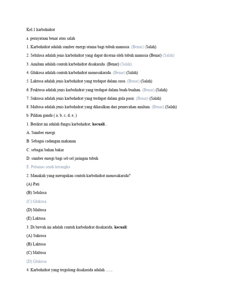 Soal Soal Biokimia | PDF | Teknologi & Rekayasa