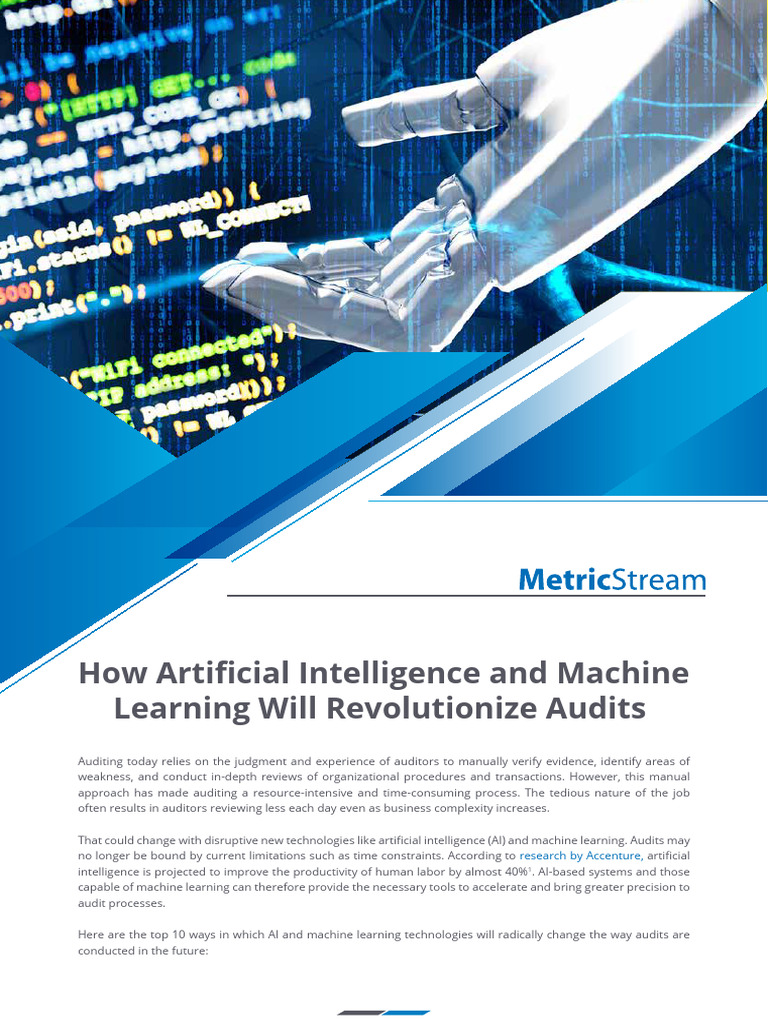 How Artificial Intelligence and Machine Learning Will Revolutionize Audits | PDF | Artificial ...