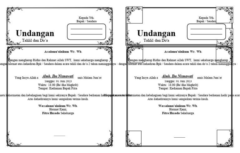 Undangan Pendak 2 Tahun | PDF