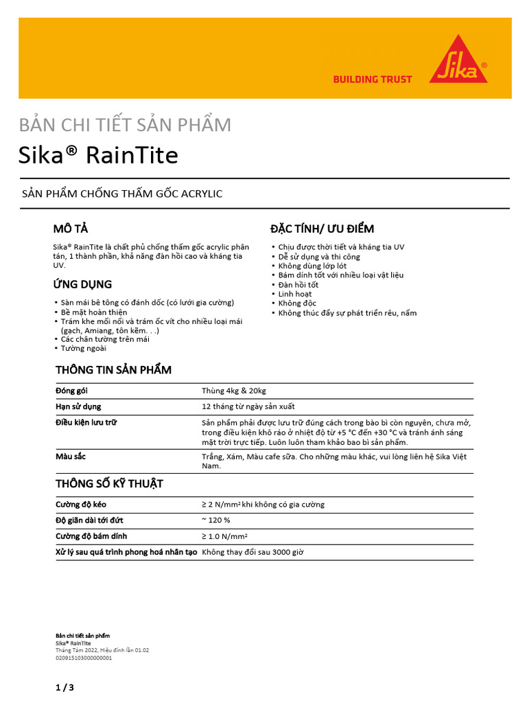 Sika Raintite | PDF