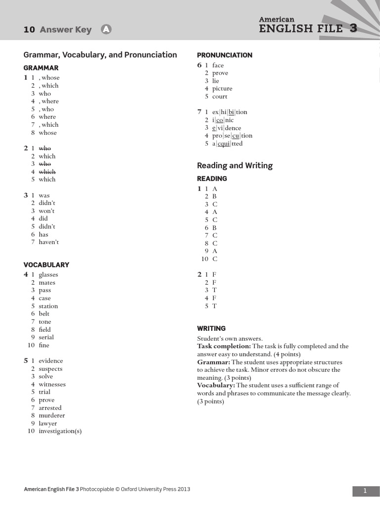 AEF3 File10 A&b Answer Key (WWW - Languagecentre.ir) | PDF | English ...
