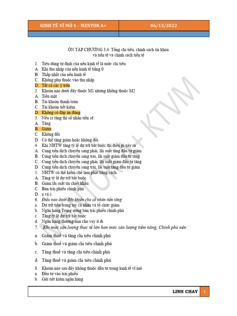 Trac Nghiem CSTT CSTK Cuoi Ky | PDF