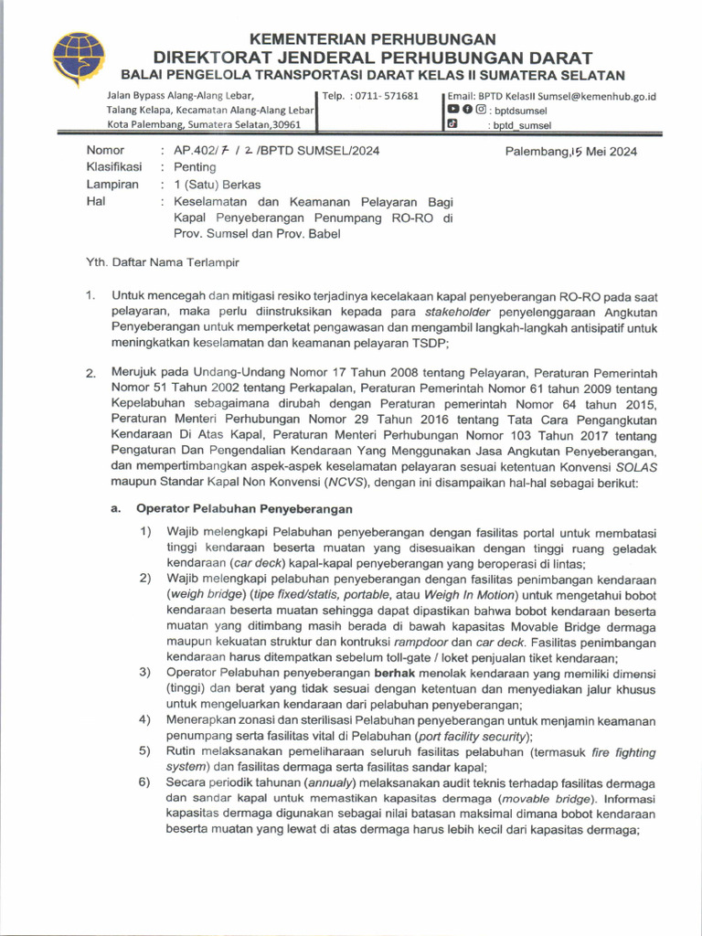 Keselamatan Dan Keamanan Pelayaran Bagi Kapal Penyeberangan Penumpang ...