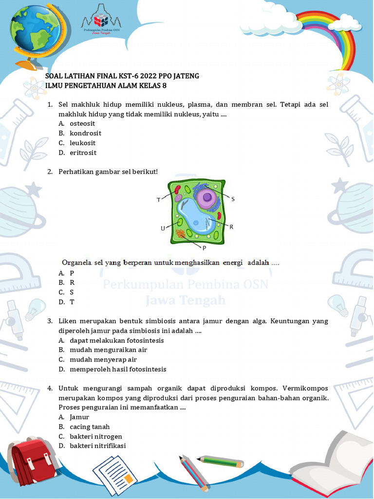 Soal Latihan Final KST 6 Ipa Kelas 8 | PDF | Kajian Bahasa Asing | Sains & Matematika