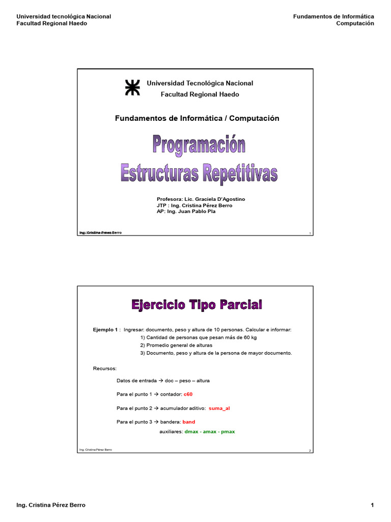 Ejercicio For-While - Tipo Parcial | PDF | Informática | Ciencias de la Computación