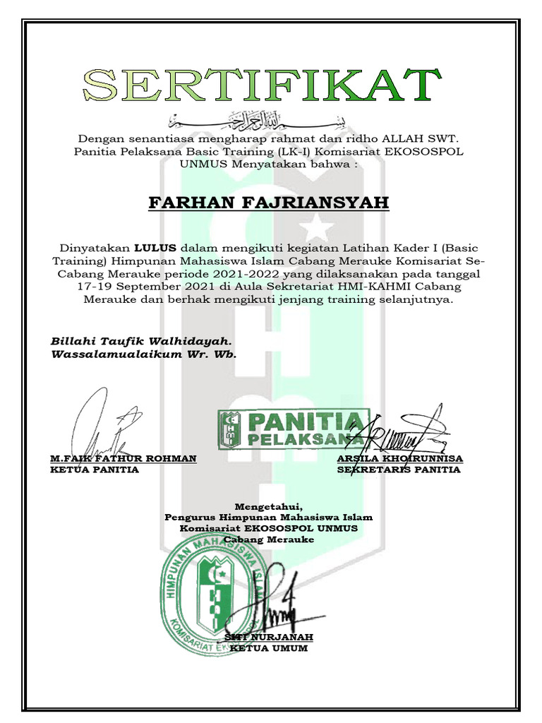 Sertifikat LK I jilid I | PDF