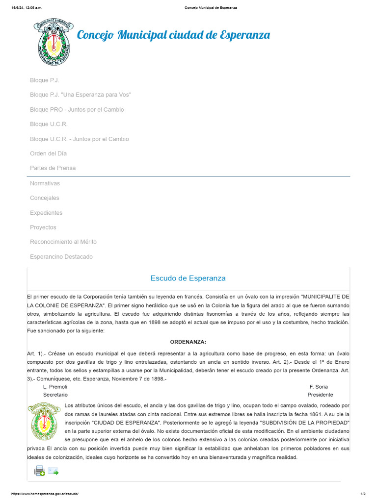 Concejo Municipal de Esperanza | PDF