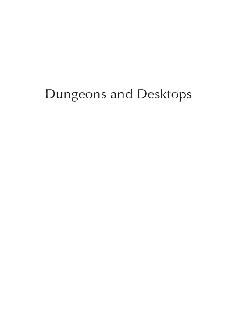 Dungeons and Desktops The History of Computer Role-Playing Games by Matt Barton | PDF | Gaming