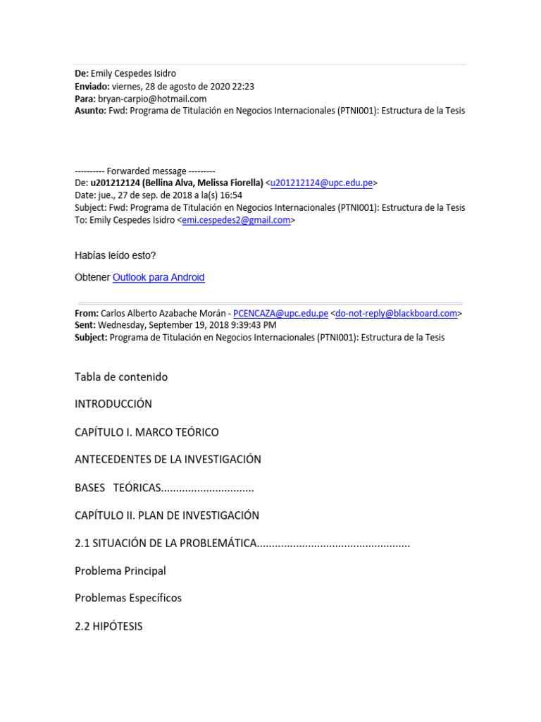 Estructura de Tesis - Nnii | PDF
