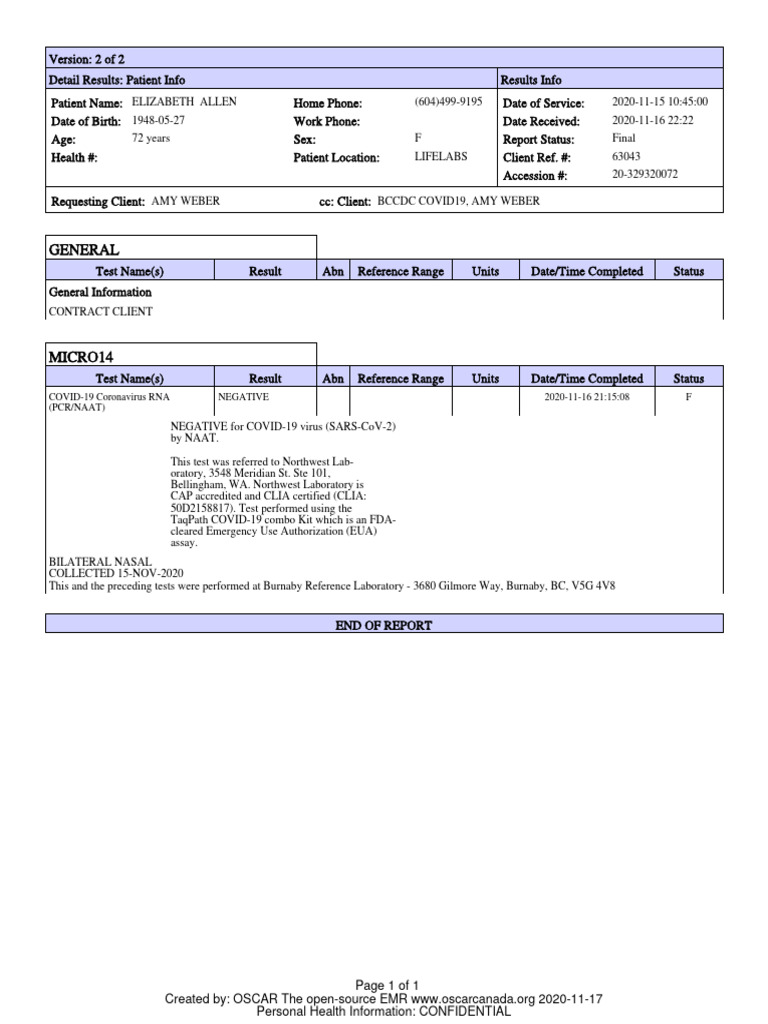 Elizabeth Allen Labreport PCR | PDF