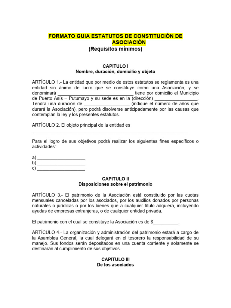 Modelo Estatutos Asociacion 2 | Descargar gratis PDF | Liquidación ...