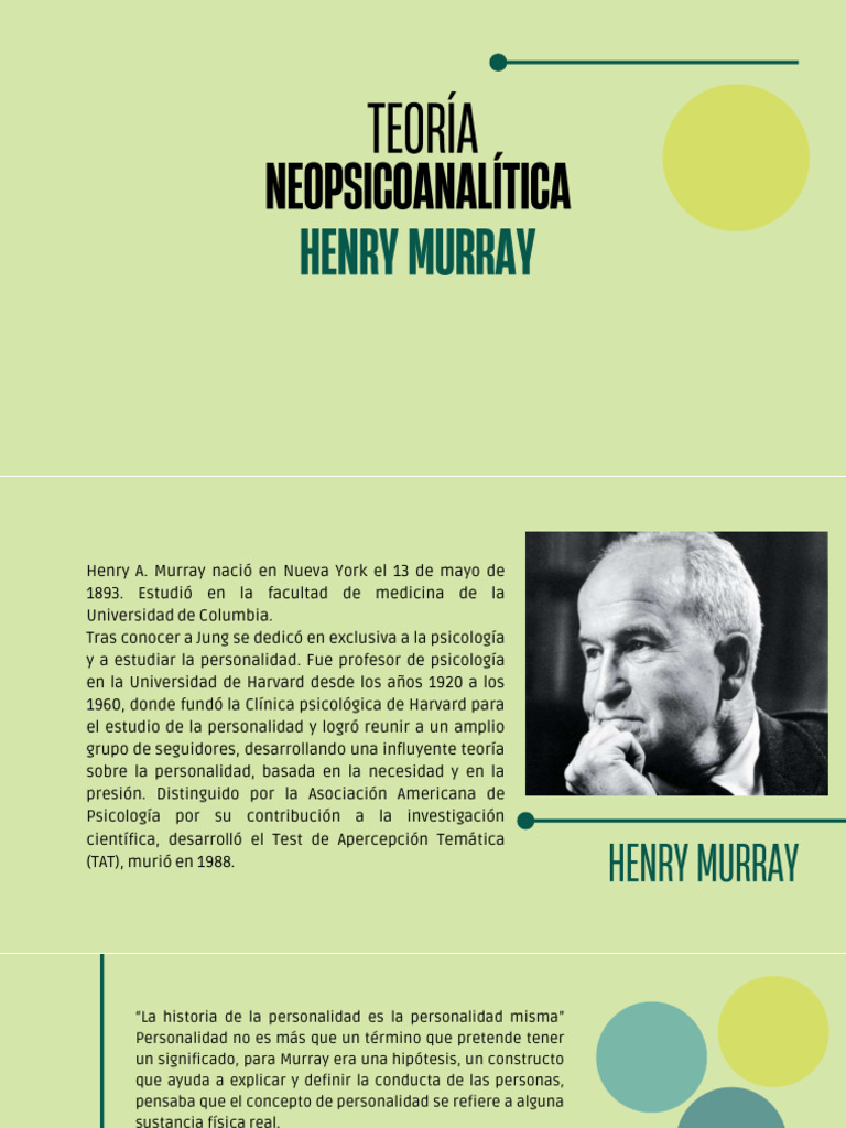 Teoría de la Personalidad de Murray | PDF | Sicología | Comportamiento
