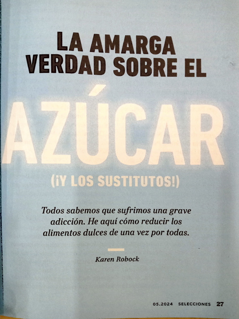 La Amarga Verdad Sobre El Azucar | PDF | Sustituto de azúcar | Azúcar