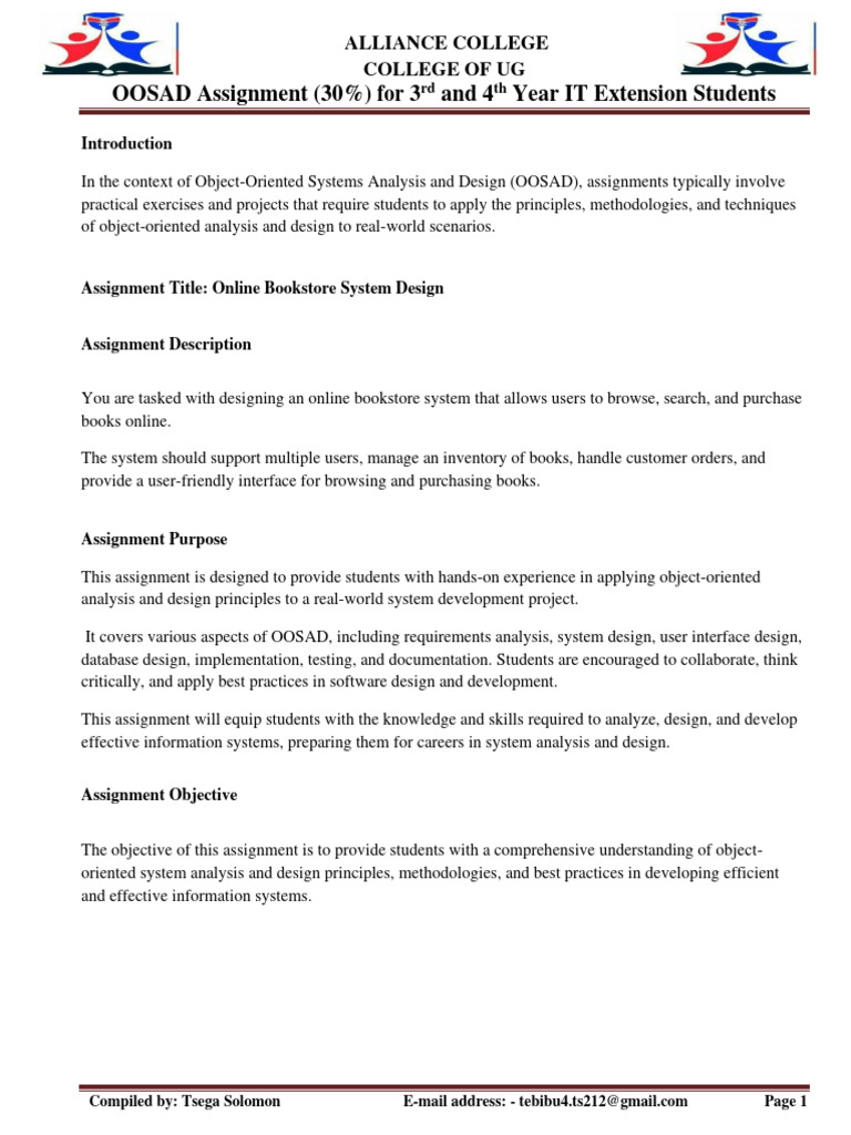 Oosad Assignment 1 Download Free Pdf Class Computer Programming Databases 
