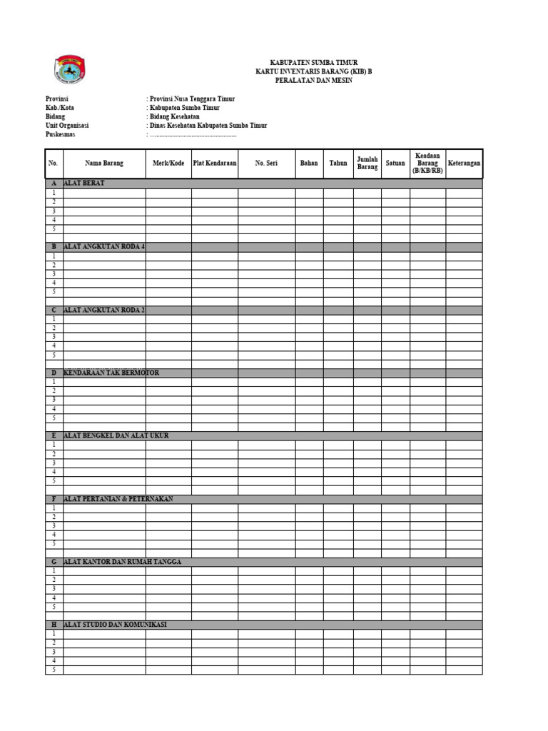 Lampiran 2 (Tabel Inventaris Barang) | PDF