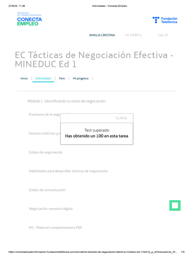 Actividades - Conecta Empleo TM1 | PDF