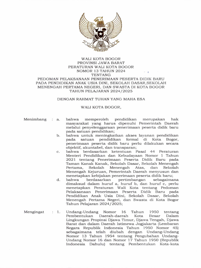 Perwali 13 TH 2024 Juknis PPDB Fix - 240425 - 113146 | PDF