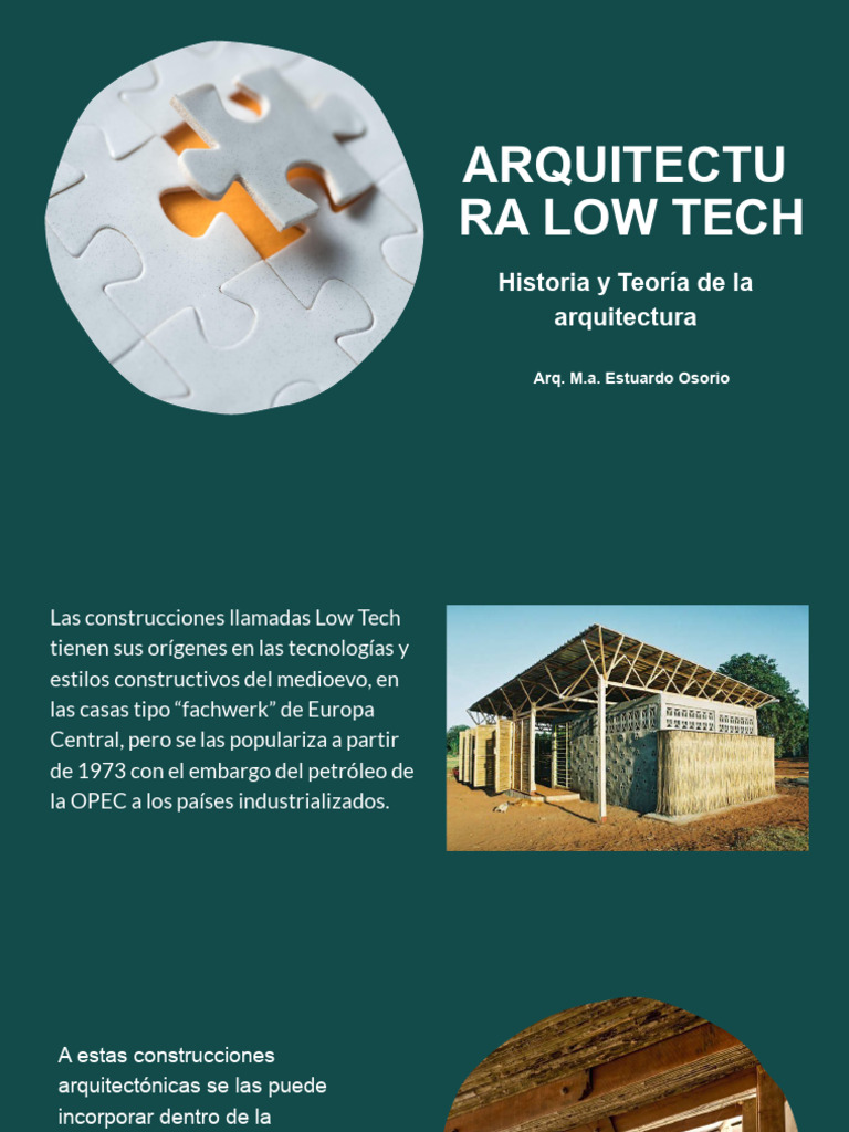 13 SEMANA Arquitectura Low Tech | PDF | Sustentabilidad | Arquitecto