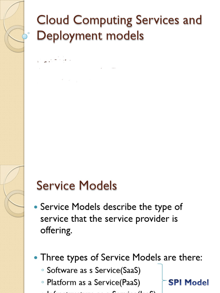 Cloud Computing Services and Deployment Models | PDF | Cloud Computing ...