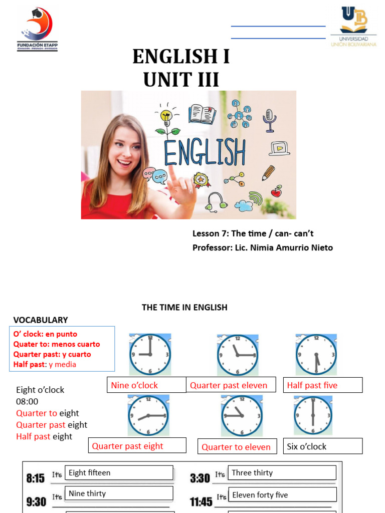 English Time and Ability Vocabulary | PDF