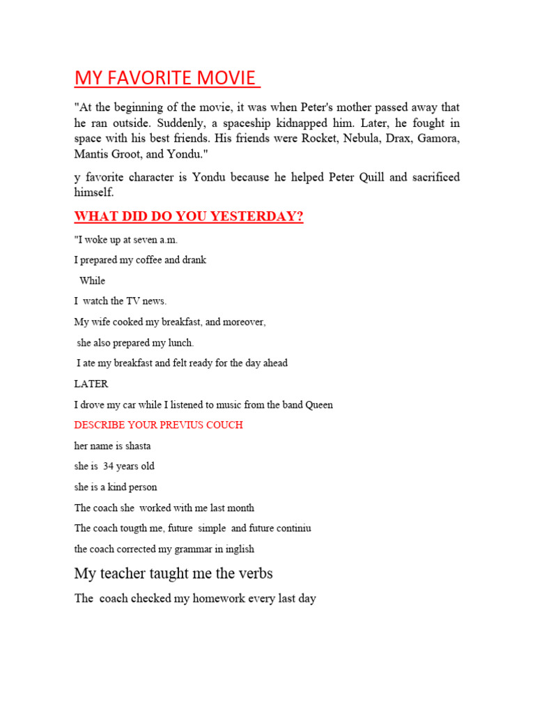 My Favorite Movie | PDF