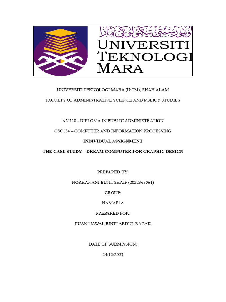 CSC134 - Individual Assingment - My Dream Computer | PDF | Solid State Drive | Graphics ...