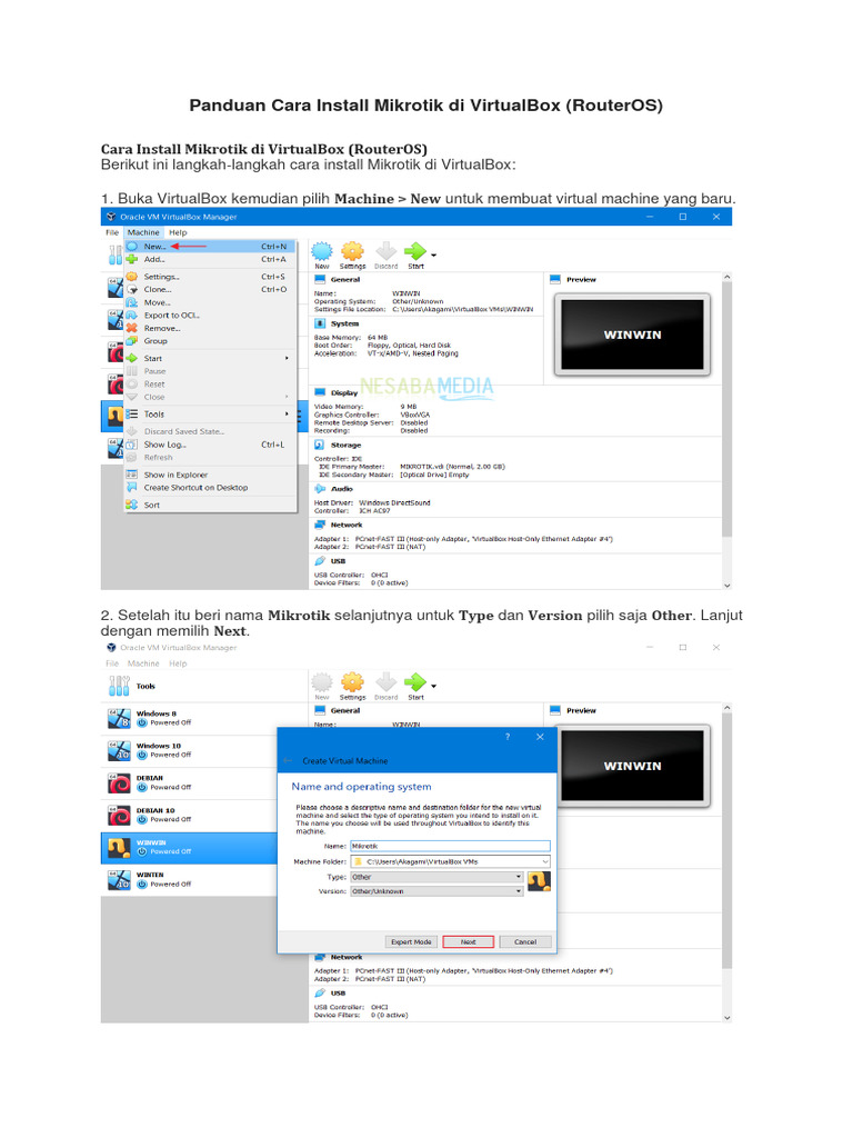Instalasi Mikrotik di VirtualBox | PDF