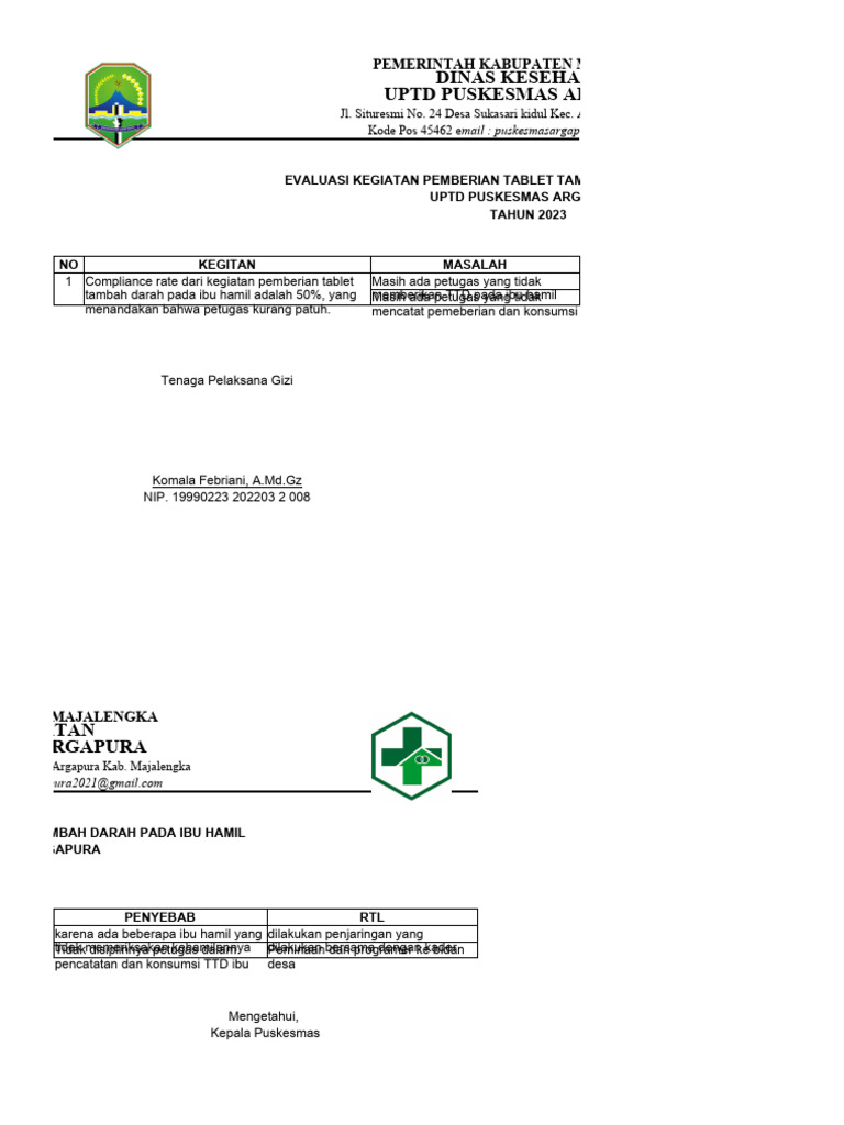 Monitoring Kegiatan Pemberian TTD Bumil 2023 | PDF