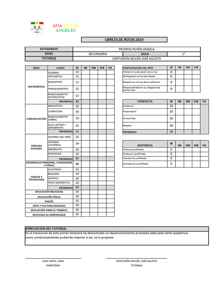 MODELO LIBRETA - SECUNDARIA - 2024 | PDF | Educación Secundaria | Matemáticas
