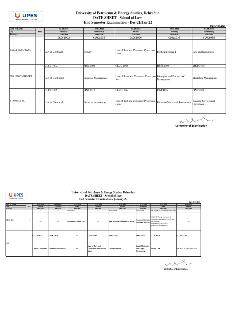 SOL - I SEM - Date Sheet (UG) End Sem Dec Exam 2021 | PDF | Economies ...