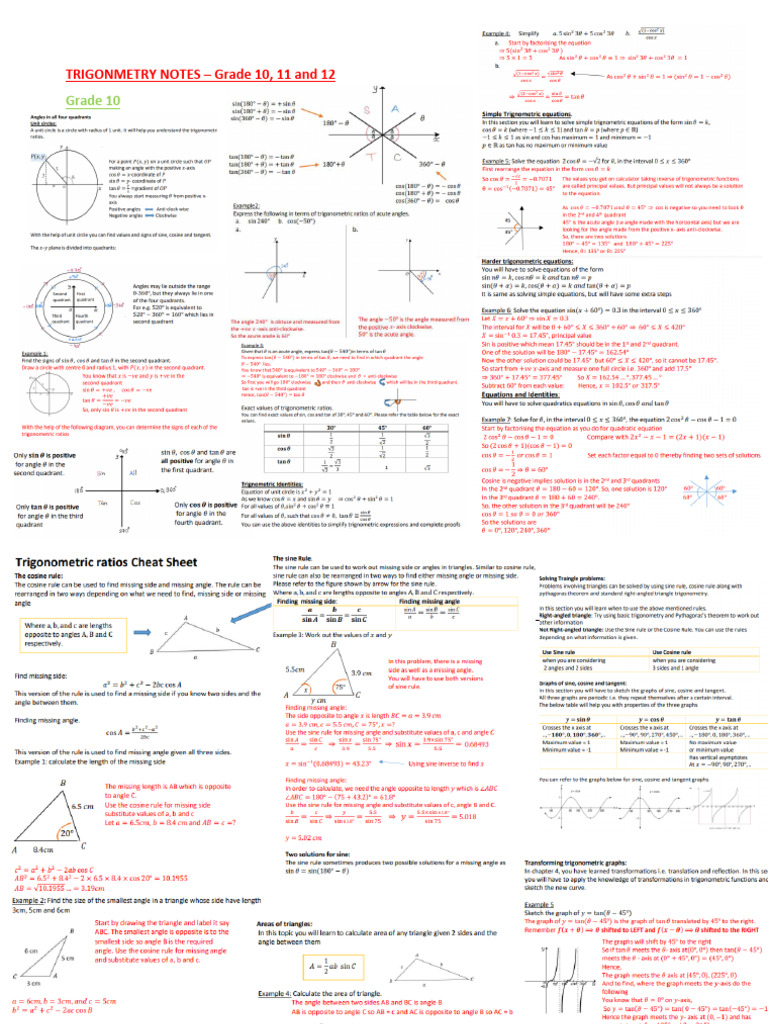 Trigonmetry Notes | PDF