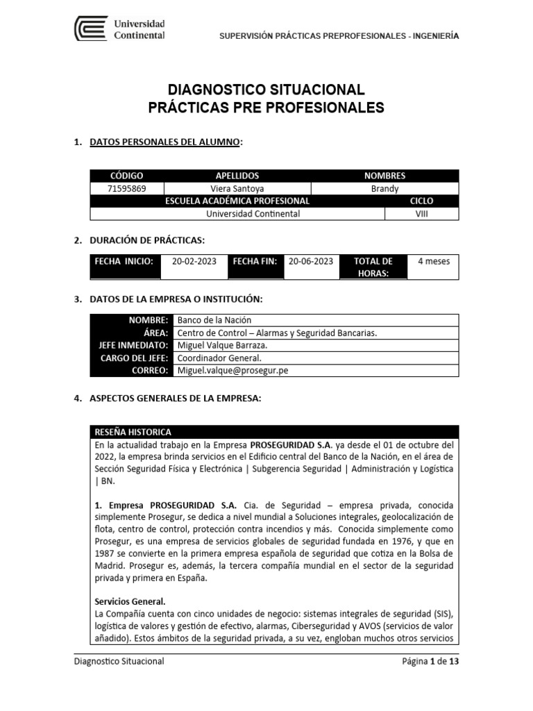 Formato de Diagnostico Situacional - Actualizado 2024 | PDF | Finanzas ...